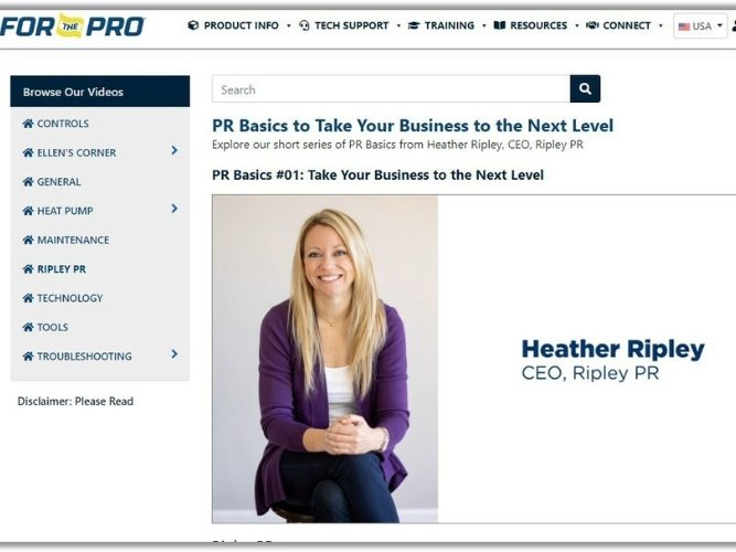 Home Service Public Relations Expert Heather Ripley and Bradford White Launch Video Series ...